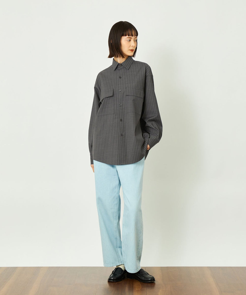 GREY LABAL ウールストライプオフィサーシャツ(トップス)｜MACKINTOSH PHILOSOPHY(マッキントッシュ ...